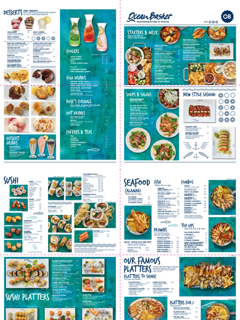 Ocean Basket Menu | Download Free PDF | Sushi | European Cuisine
