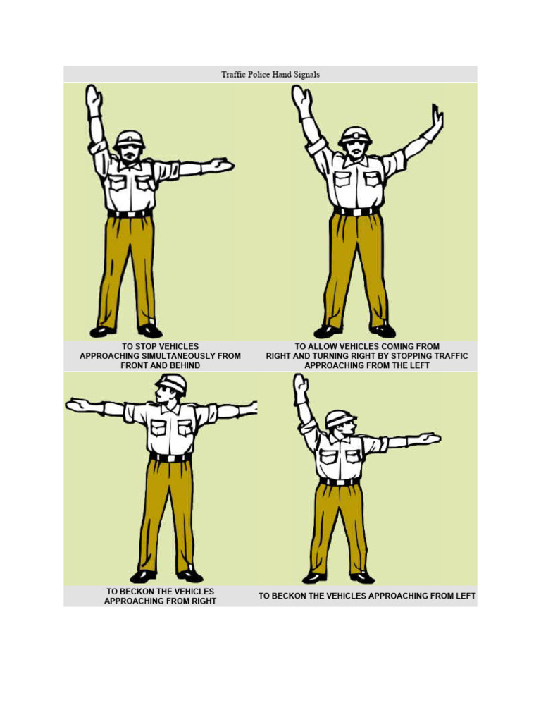 Traffic Hand Signals | PDF