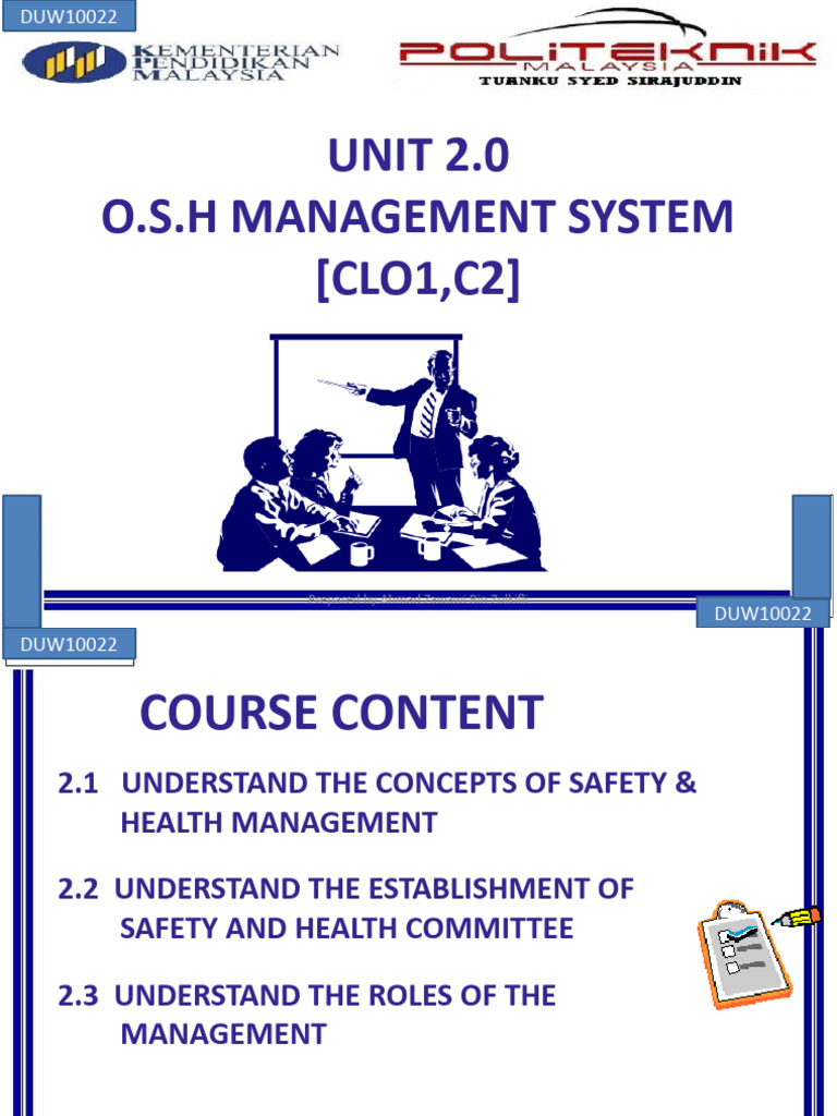 Duw1012 - Unit 2 - Osh Management System | PDF | Occupational Safety ...