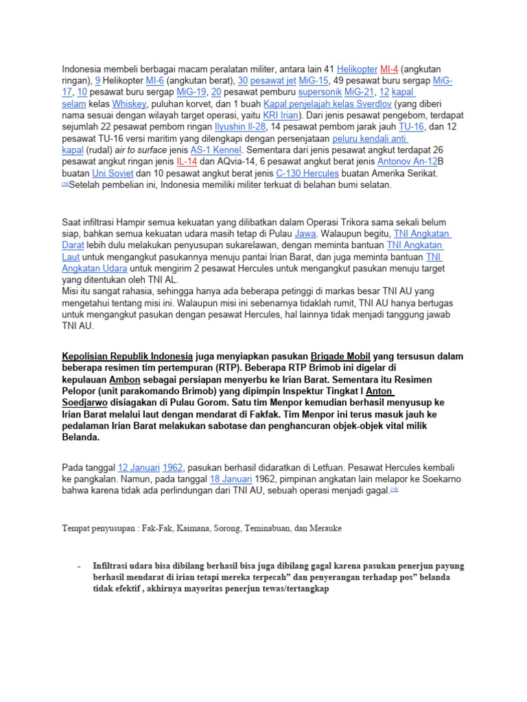 Catetan Trikora Sitik | PDF