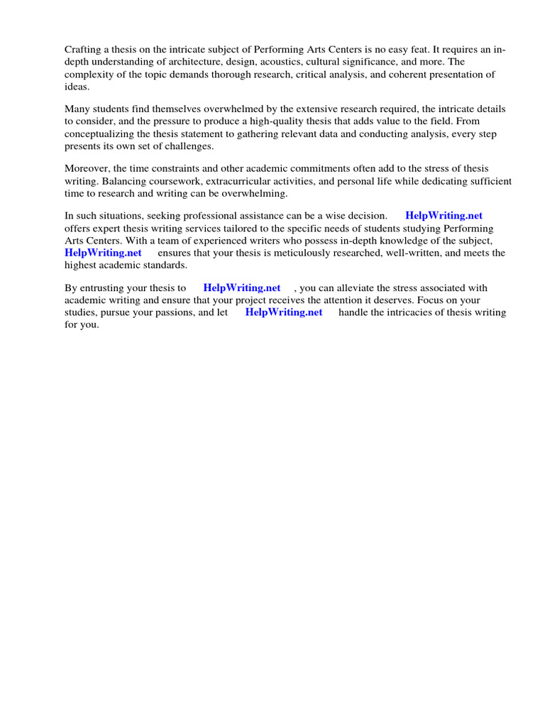 Thesis On Performing Arts Center | PDF | Theatre | Thesis