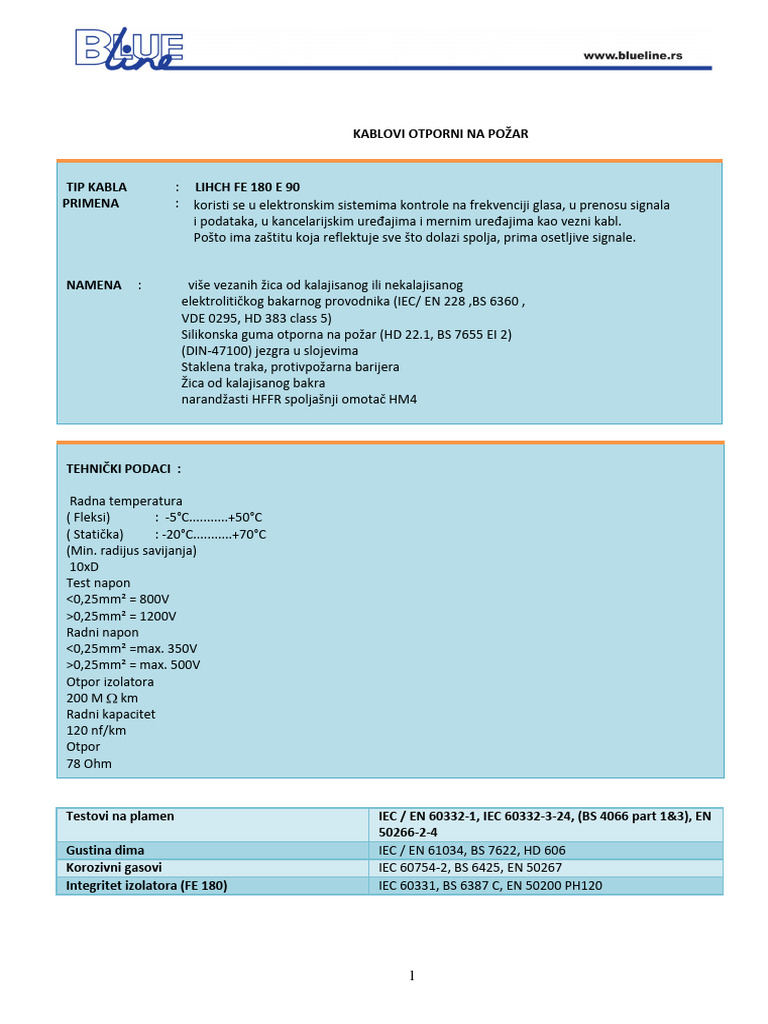 Kabl LIHCH FE 180 E90 | PDF