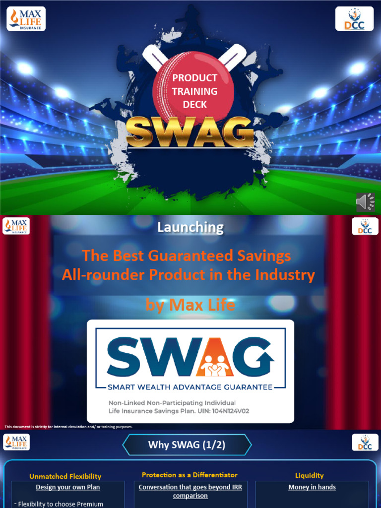 Max Life SWAG Product Training Guide | PDF | Insurance | Money