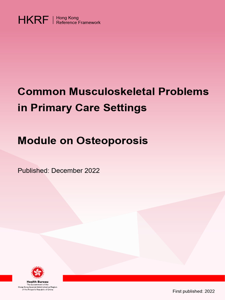 Hong Kong Reference Framework Common Musculoskeletal Problems in Primary Care Settings ...