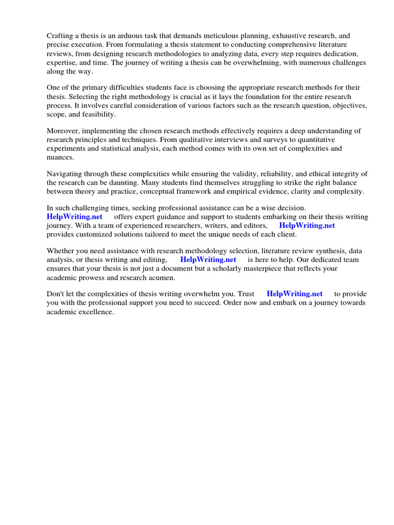 Methods of Research Thesis Sample | PDF | Methodology | Scientific Method