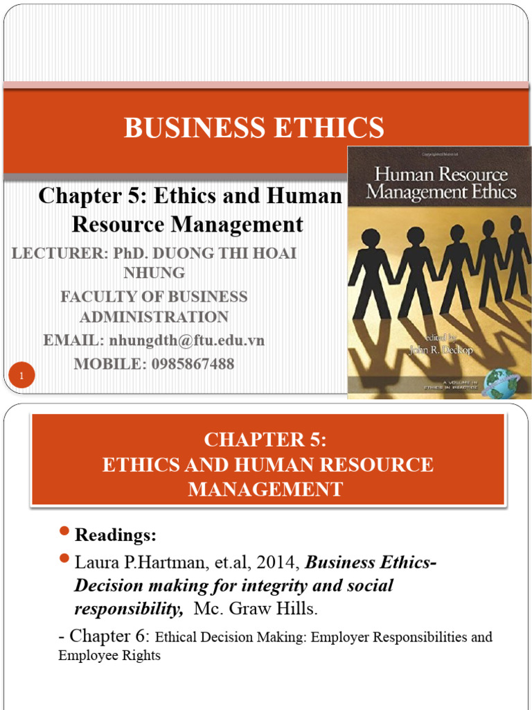 Ch5 - HRM ethics-2022-SV | PDF | Human Resource Management | Employment