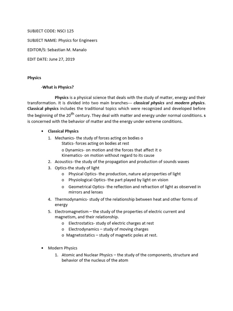 Physics Module Pdf Euclidean Vector Physics