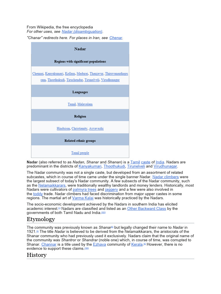Nadar | PDF | South India | Tamils