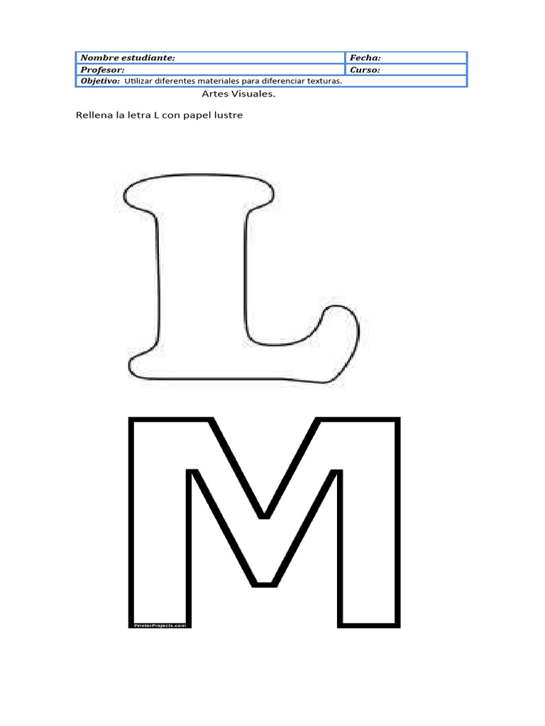 Relleno Letras | PDF