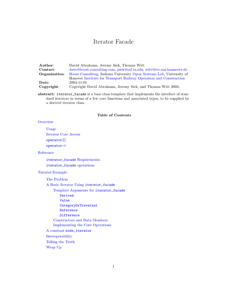 Iterator Facade | PDF | Class (Computer Programming) | Method (Computer Programming)