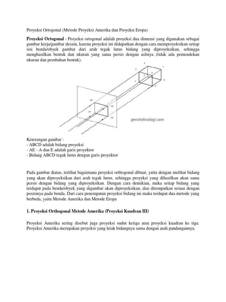Proyeksi Ortogonal | PDF