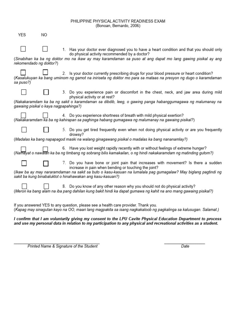PAR Q Form | PDF | Diseases And Disorders | Clinical Medicine