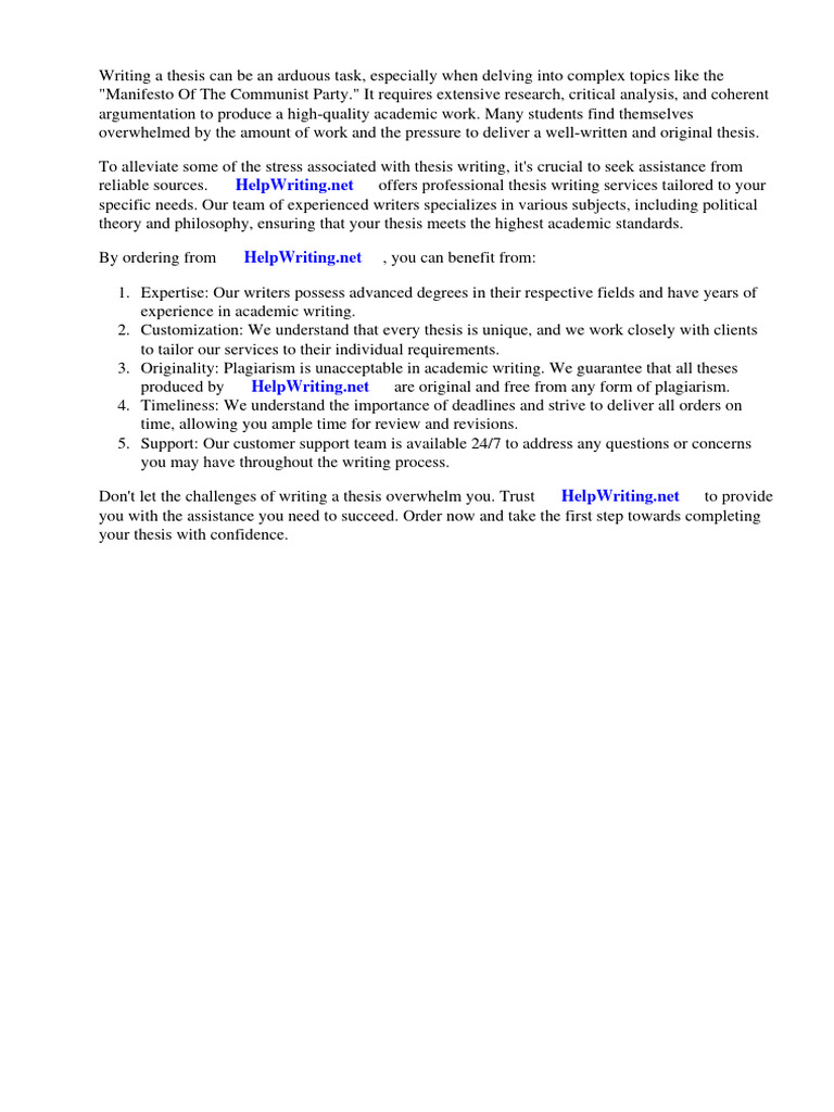 Manifesto of The Communist Party Thesis | PDF | Karl Marx | The ...