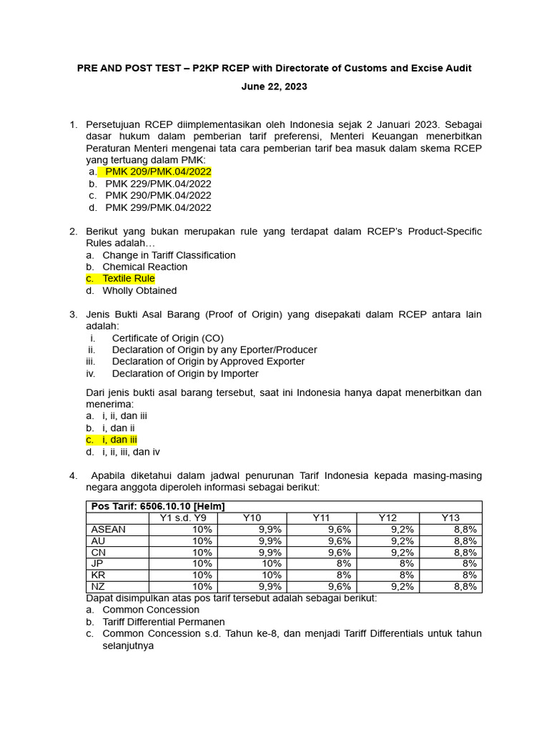PRE AND POST TEST PKP Audit | PDF