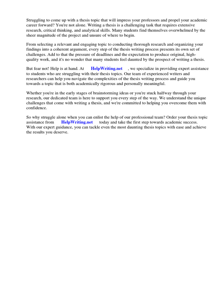 Help With Thesis Topic | PDF | Thesis | Knowledge