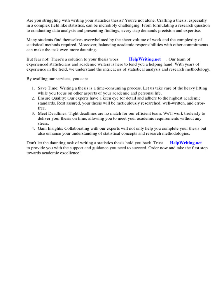 Statistics Thesis Sample Download Free Pdf Statistics Descriptive Statistics