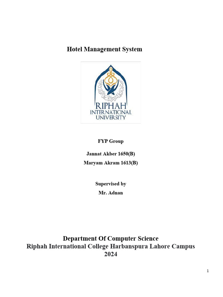 HMS Final Year Project Report | PDF | World Wide Web | Internet & Web