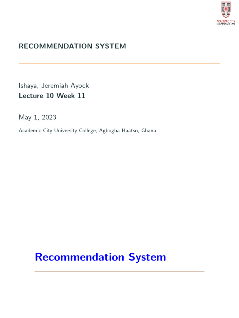 Machine - Learning (Recommendation System) | PDF | Systems Science | Computing