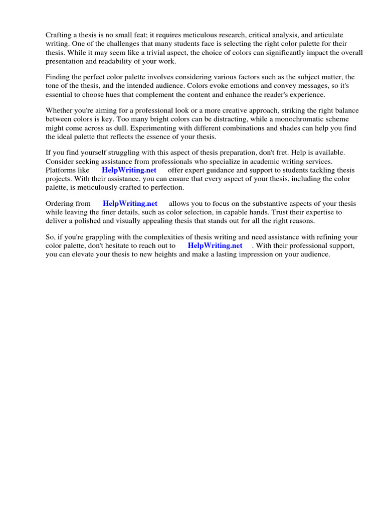 Thesis Color Palette | PDF | Art