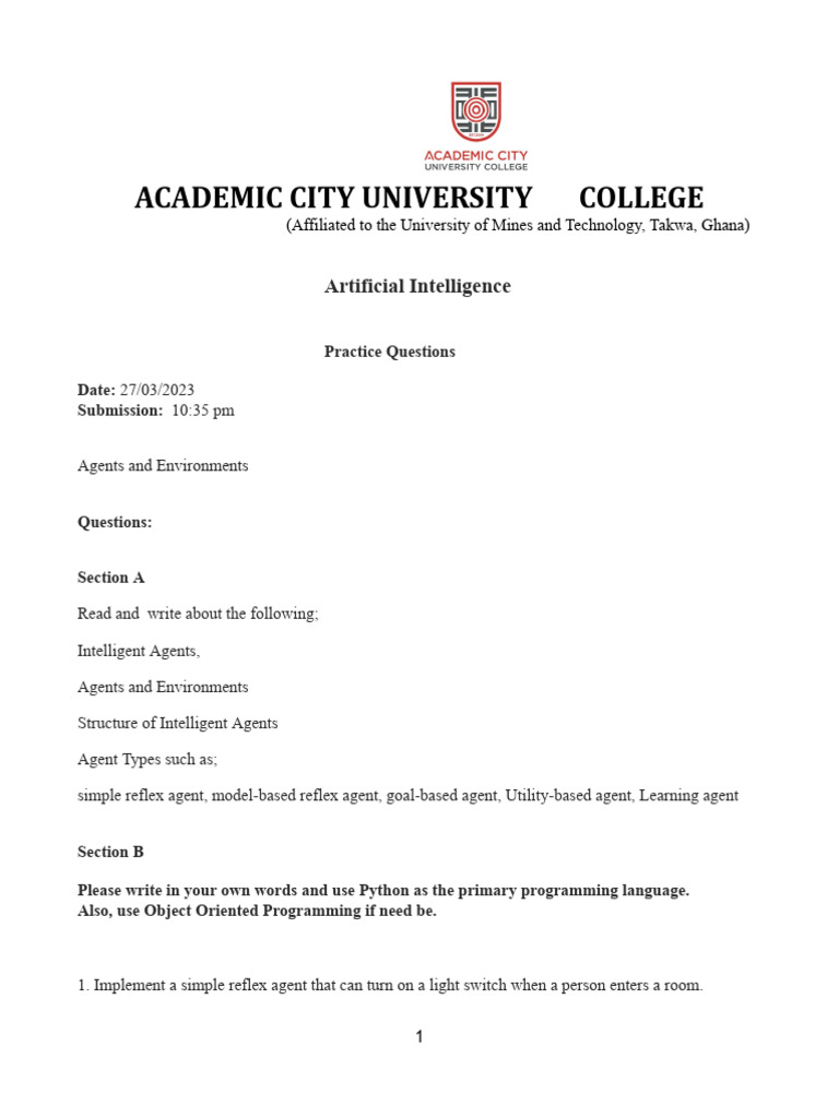 AI-Practice Questions 3 | PDF | Computer Science | Cognitive Psychology