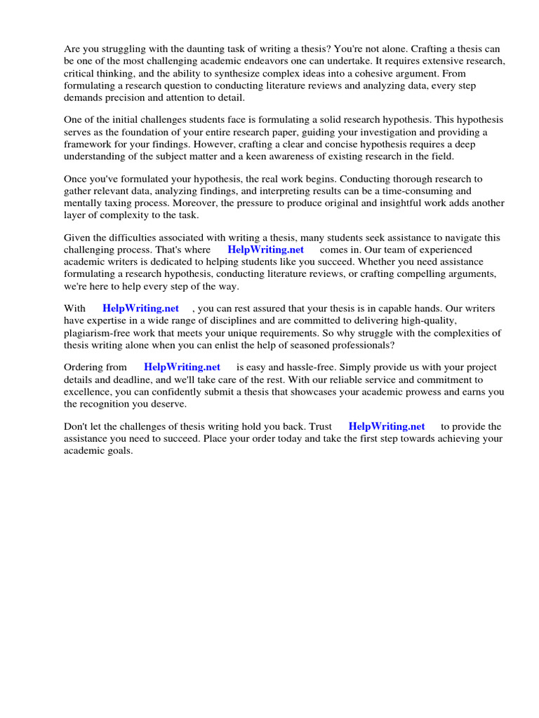 Thesis Writing Help & Hypothesis Tips | PDF | Hypothesis | Scientific Method