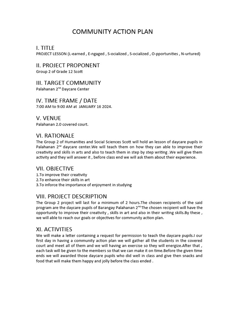 Community Action Plan | PDF