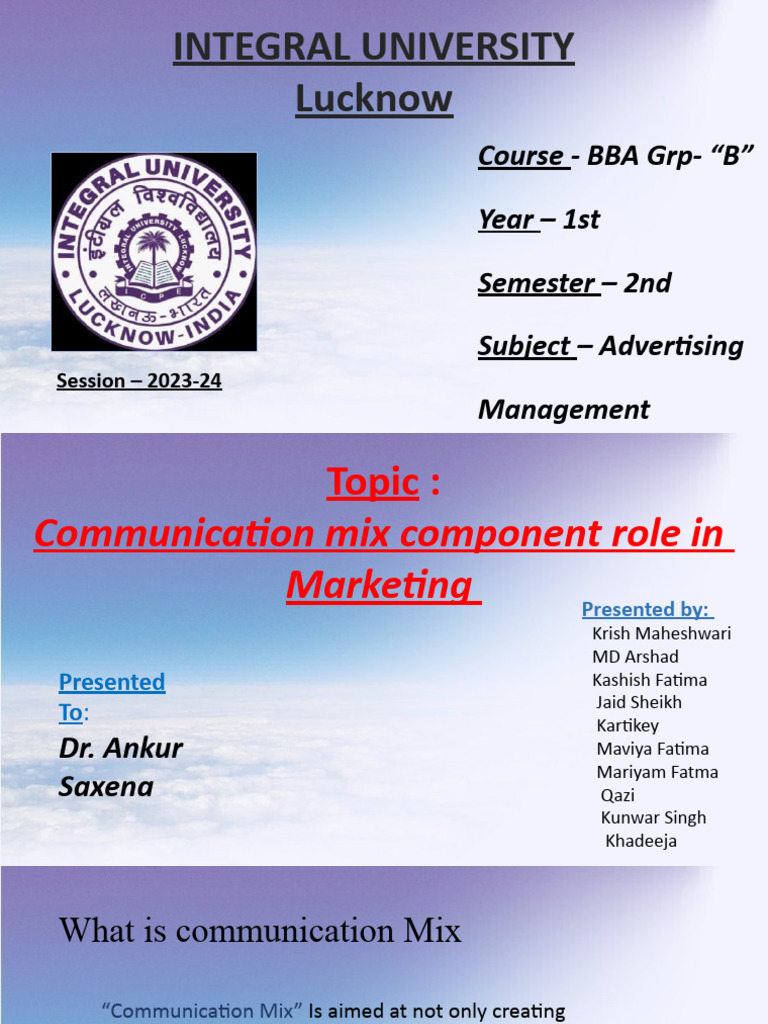 Presentation of Advertising Management | PDF | Marketing | Sales