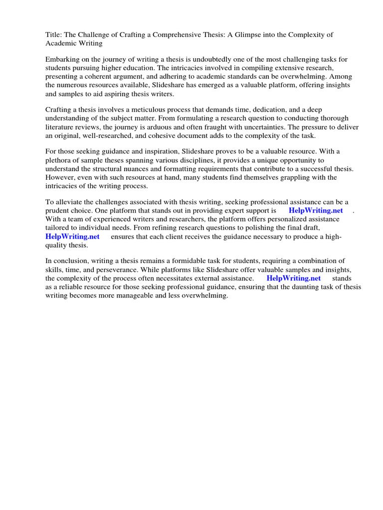 Slideshare Sample Thesis | PDF | Thesis | Microsoft Power Point