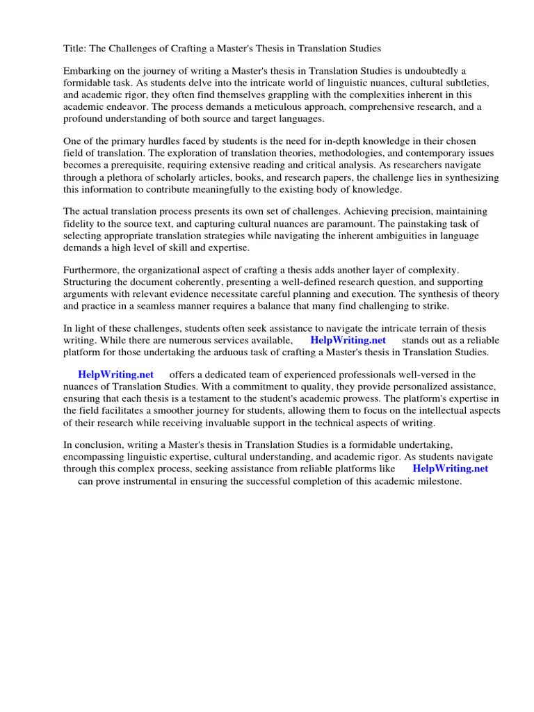 List of Ma Thesis Translation Studies | PDF | Translations | Thesis