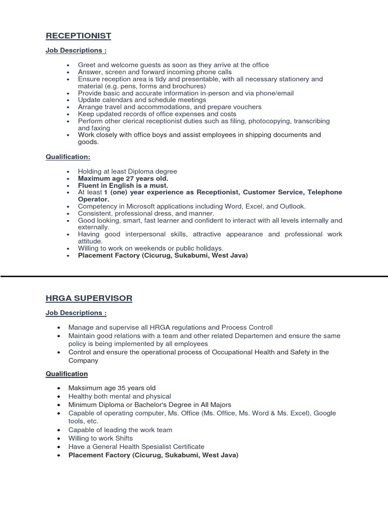 Job Posting Jobstreet | PDF | Microcontroller | Microsoft Office