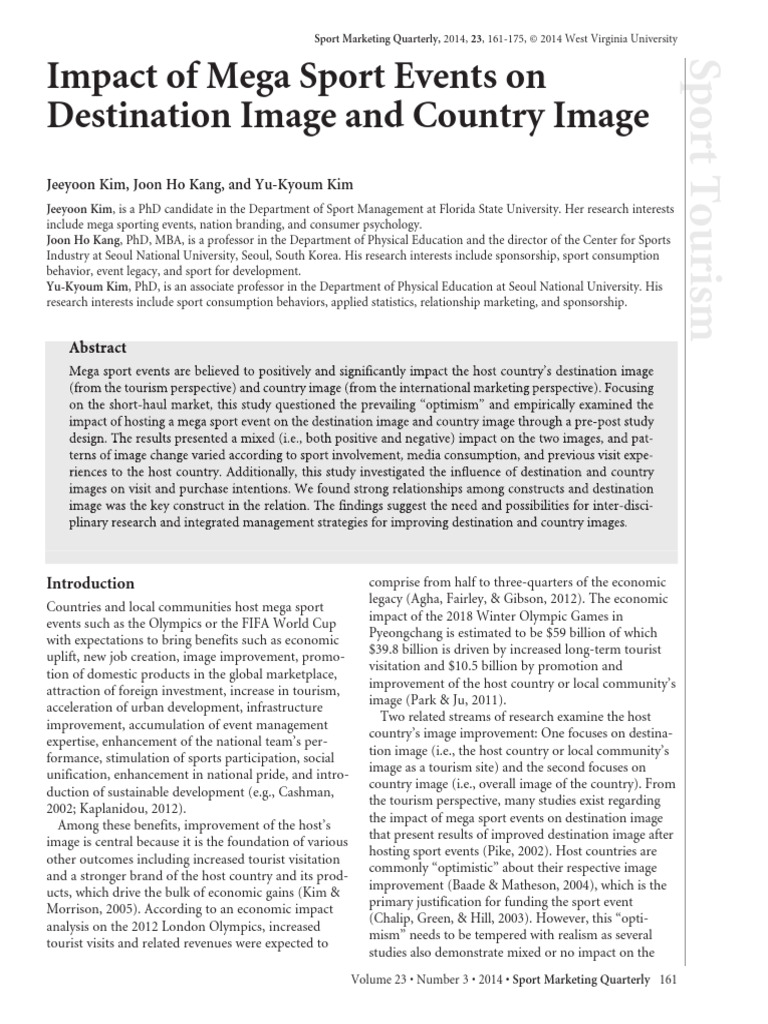 Mega Sport Events: Image Impact Analysis | PDF | Survey Methodology ...