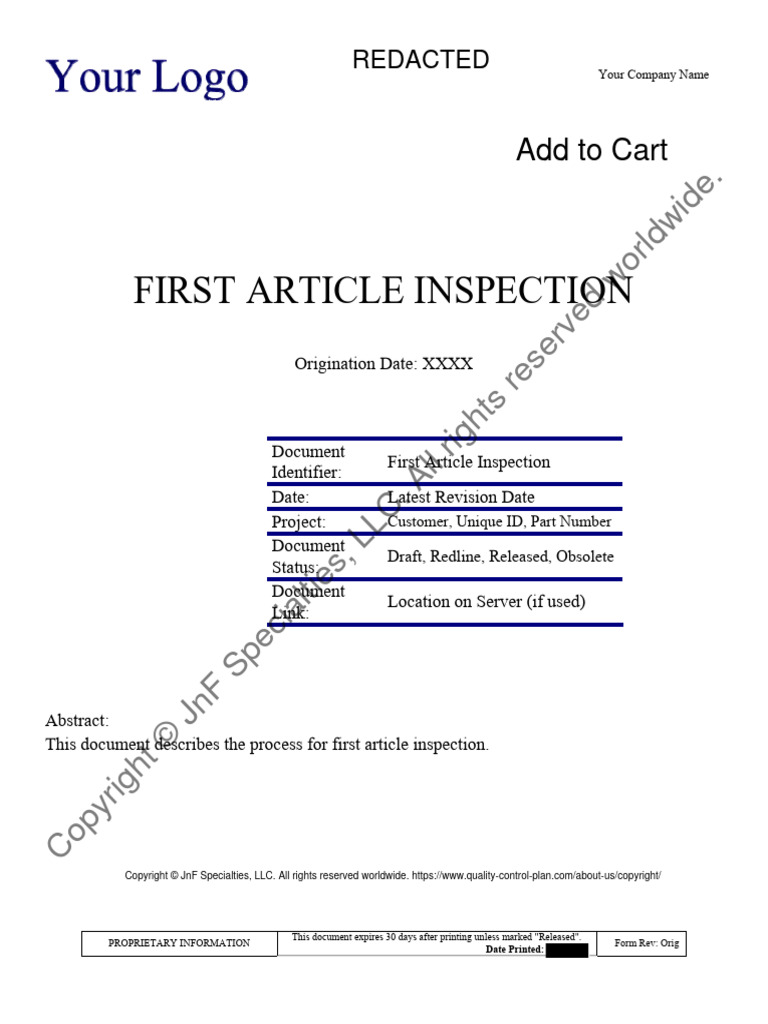 First Article Inspection Demo | PDF | Computing