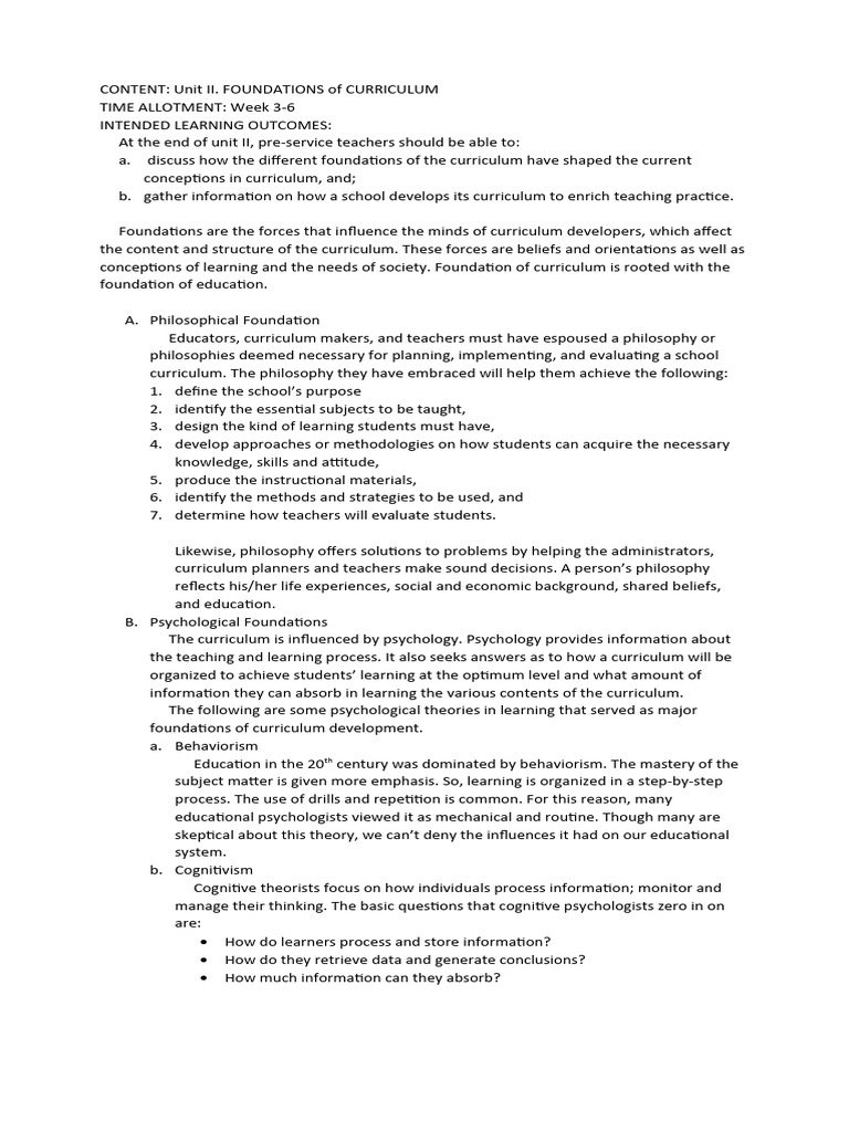 Prof. Ed. 9 Module 2 | PDF | Curriculum | Thought