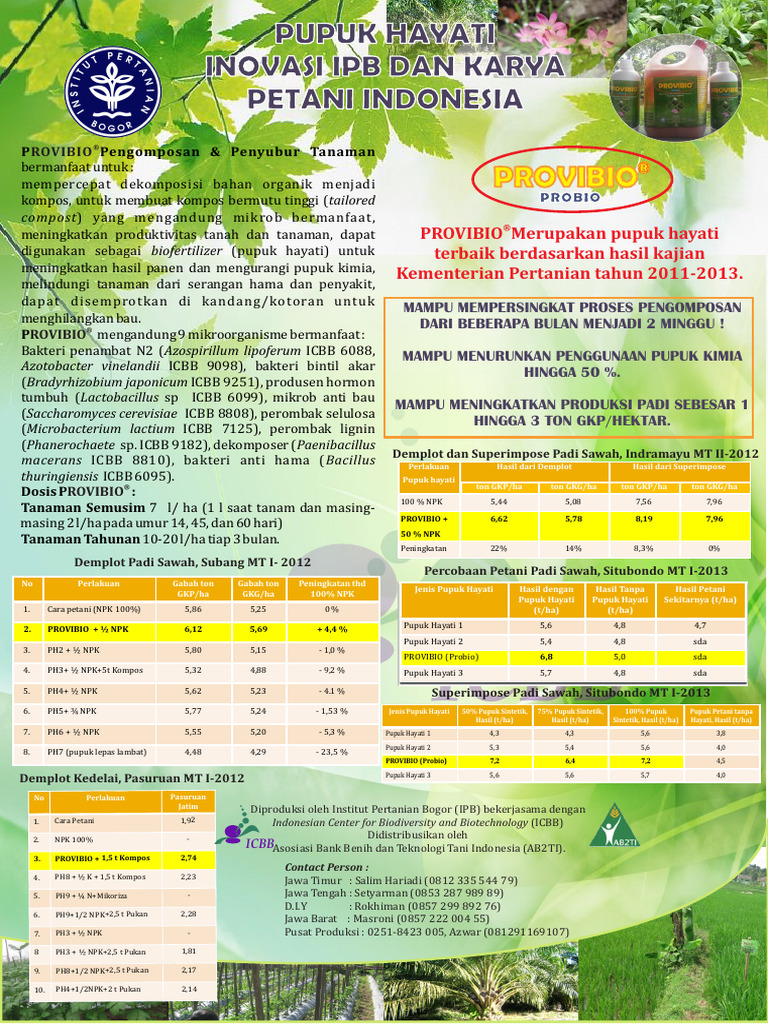 Brosur Provibio IPB | PDF | Kesehatan Holistik | Teknologi & Rekayasa