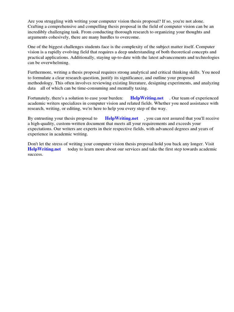Computer Vision Thesis Proposal | PDF | Engineering | Computer Vision
