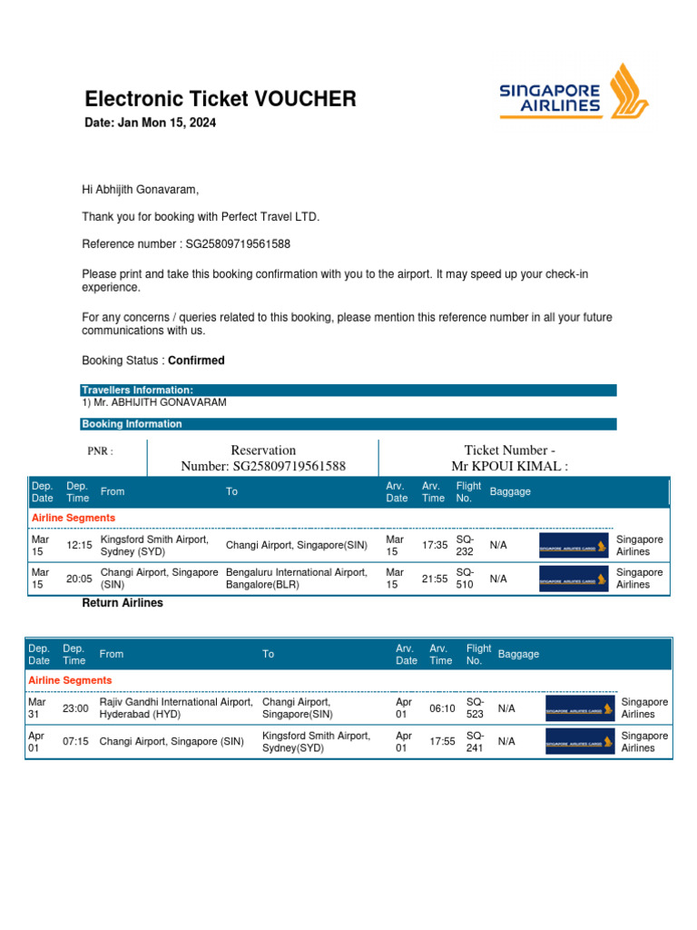 Electronic Ticket VOUCHER Abhijith Gonavaram | PDF | Fee | Ticket ...