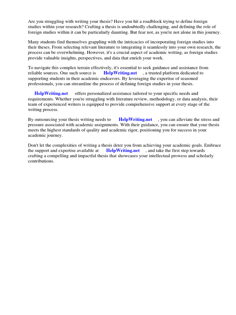 Definition of Foreign Studies in Thesis | PDF | Thesis | Statistics