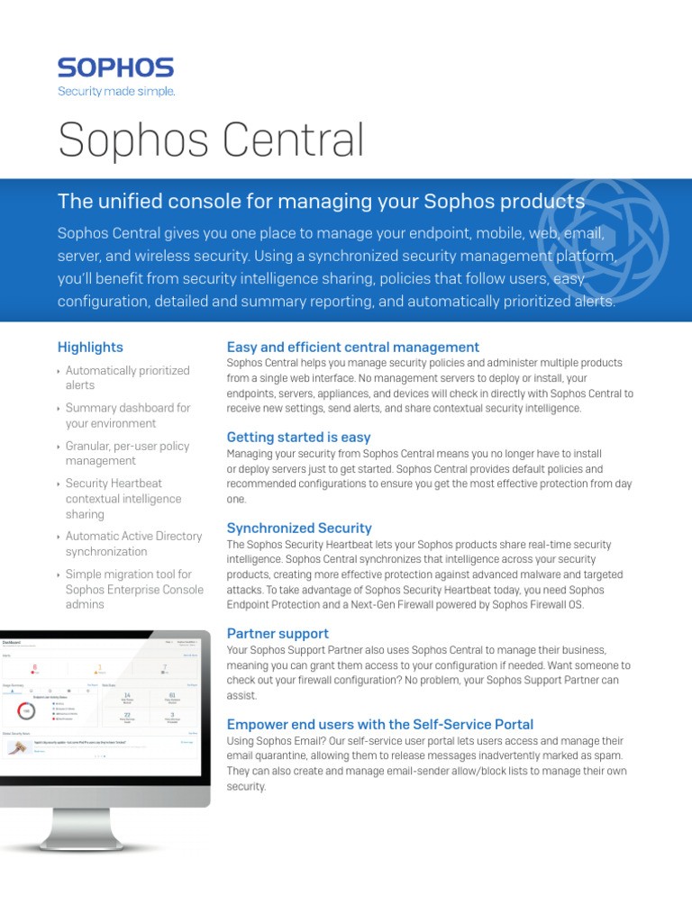 Sophos Central Dsna | PDF | Computer Security | Security
