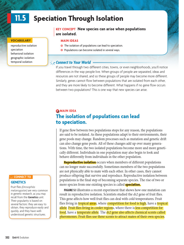 Speciation via Population Isolation | PDF | Drosophila Melanogaster ...