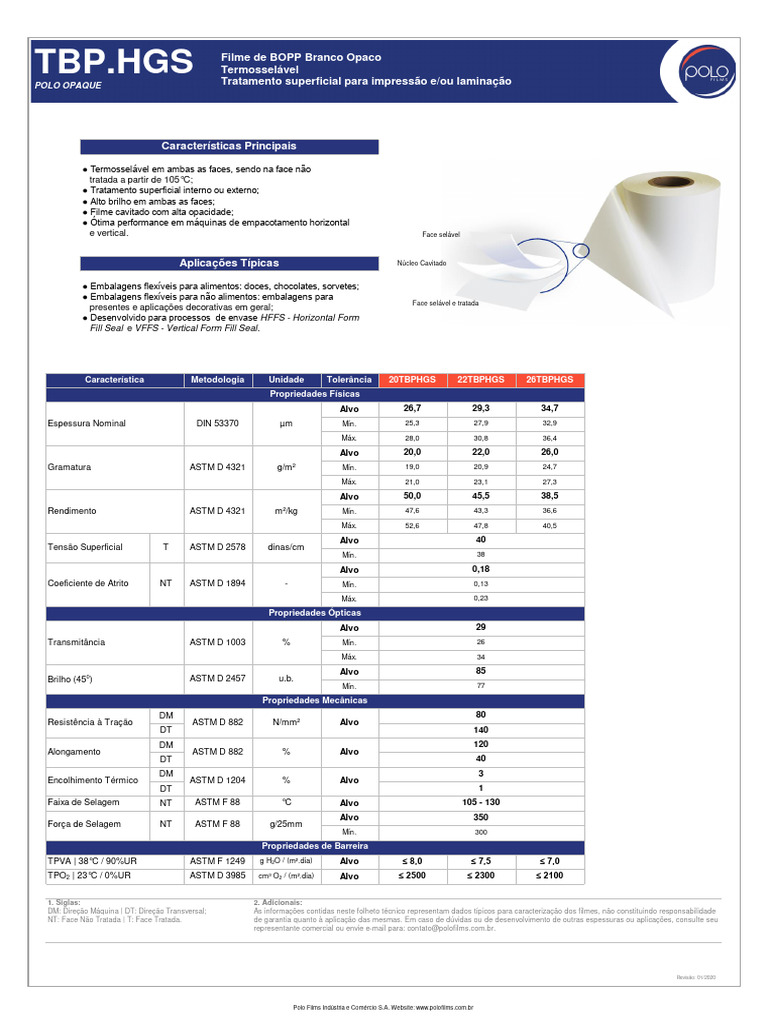 TDS OPAQUE TBP - HGS PT Rev.01 | Download grátis PDF | Quantidade | Metrologia