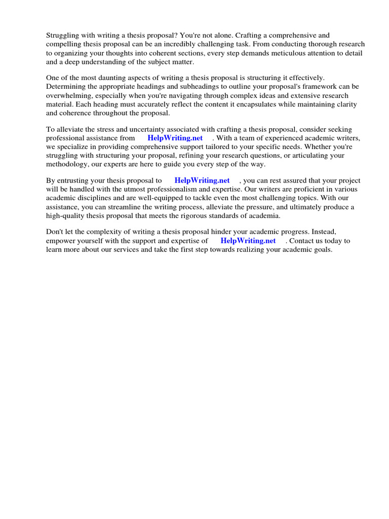 Thesis Proposal Headings | PDF | Thesis | Expert