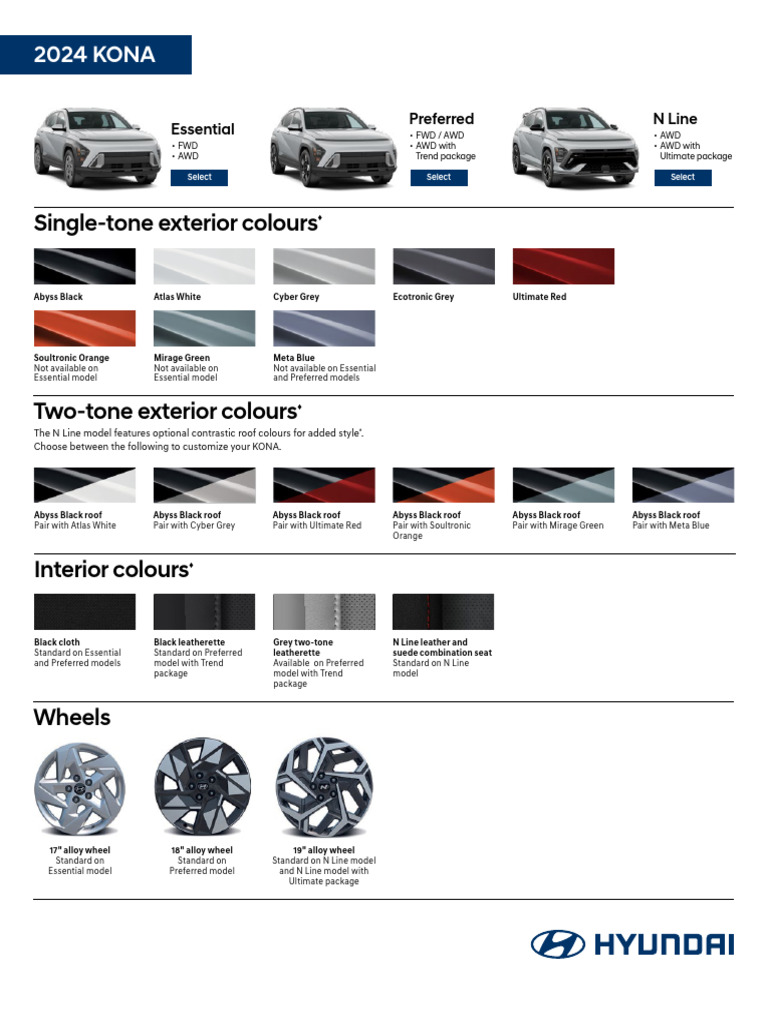 2024 Hyundai KONA - EN - Website | PDF | Vehicles | Front Wheel Drive Vehicles