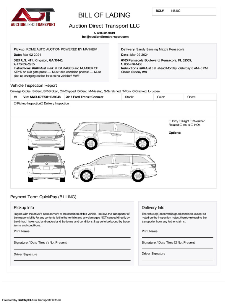 Rome Auto Auction Vehicle Transport | PDF | Vehicles | Motor Vehicle