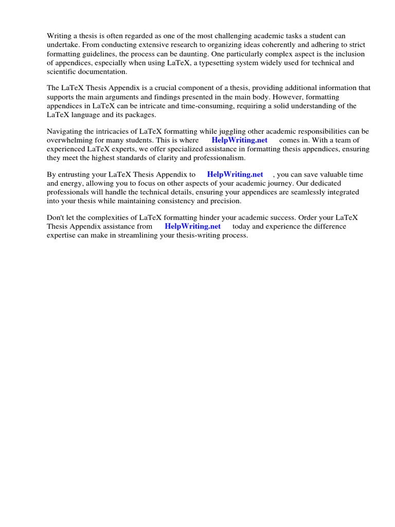 Latex Thesis Appendix | PDF | Thesis | Abstract (Summary)