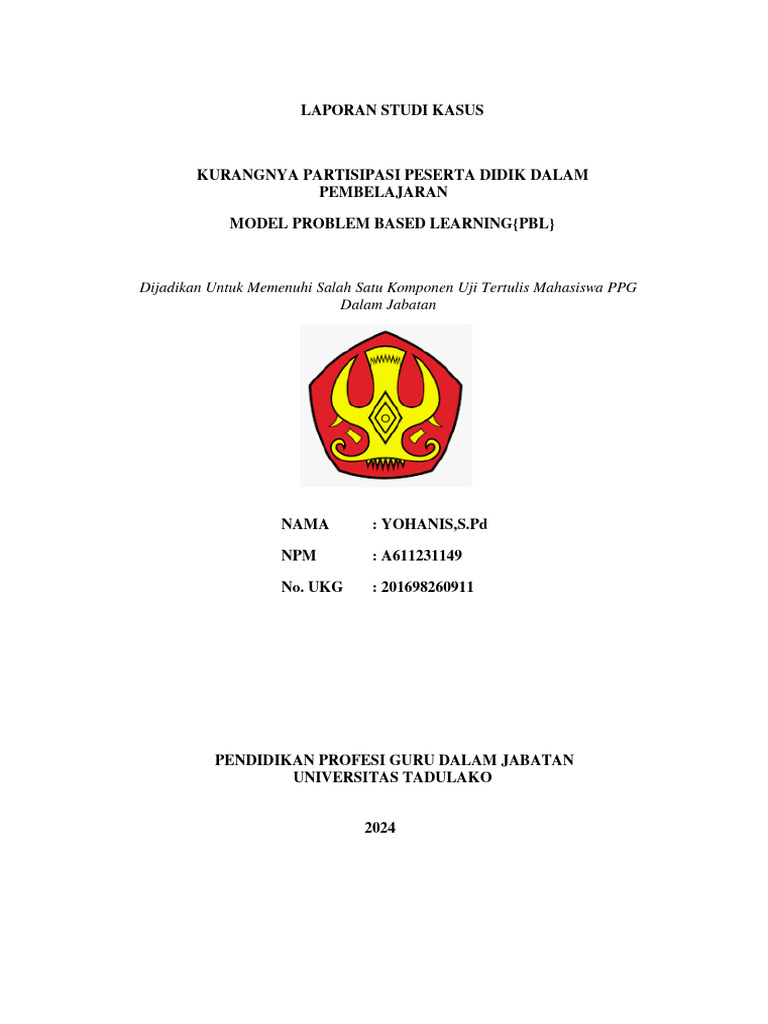 LAPORAN STUDI KASUS YOHANIS Terbaru | PDF