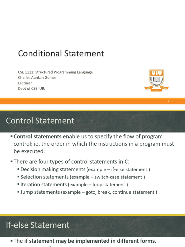 Conditional Statements | PDF | Control Flow | Software Development Conditional Statements | PDF | Control Flow | Software Development