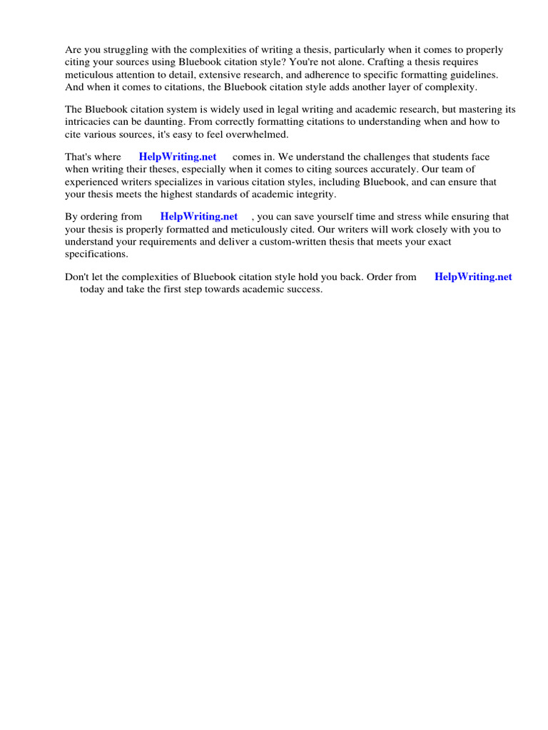 Bluebook Citation Thesis | PDF | Citation | Written Communication