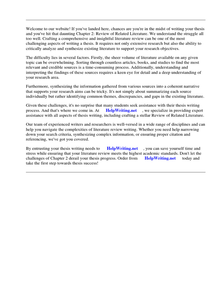 Thesis Chapter 2 Review of Related Literature | PDF | Thesis | Academic ... Thesis Chapter 2 Review of Related Literature | PDF | Thesis | Academic ...