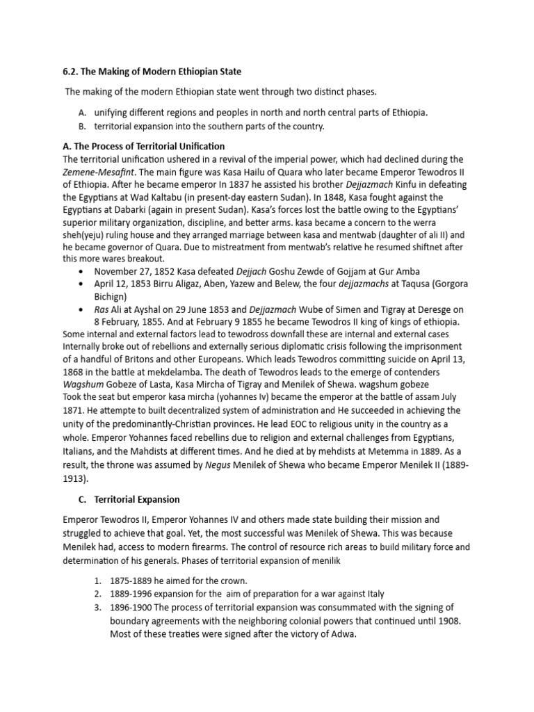 History Assignment | PDF | Ethiopia