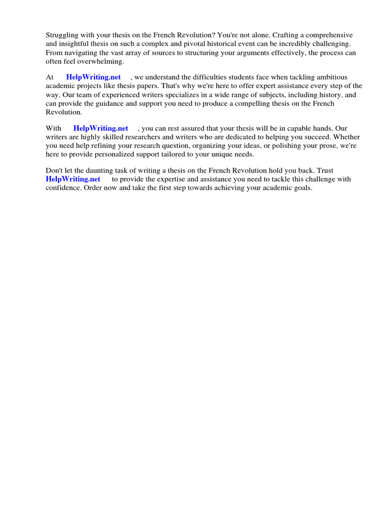 Thesis Help for French Revolution Essays | PDF | French Revolution | France